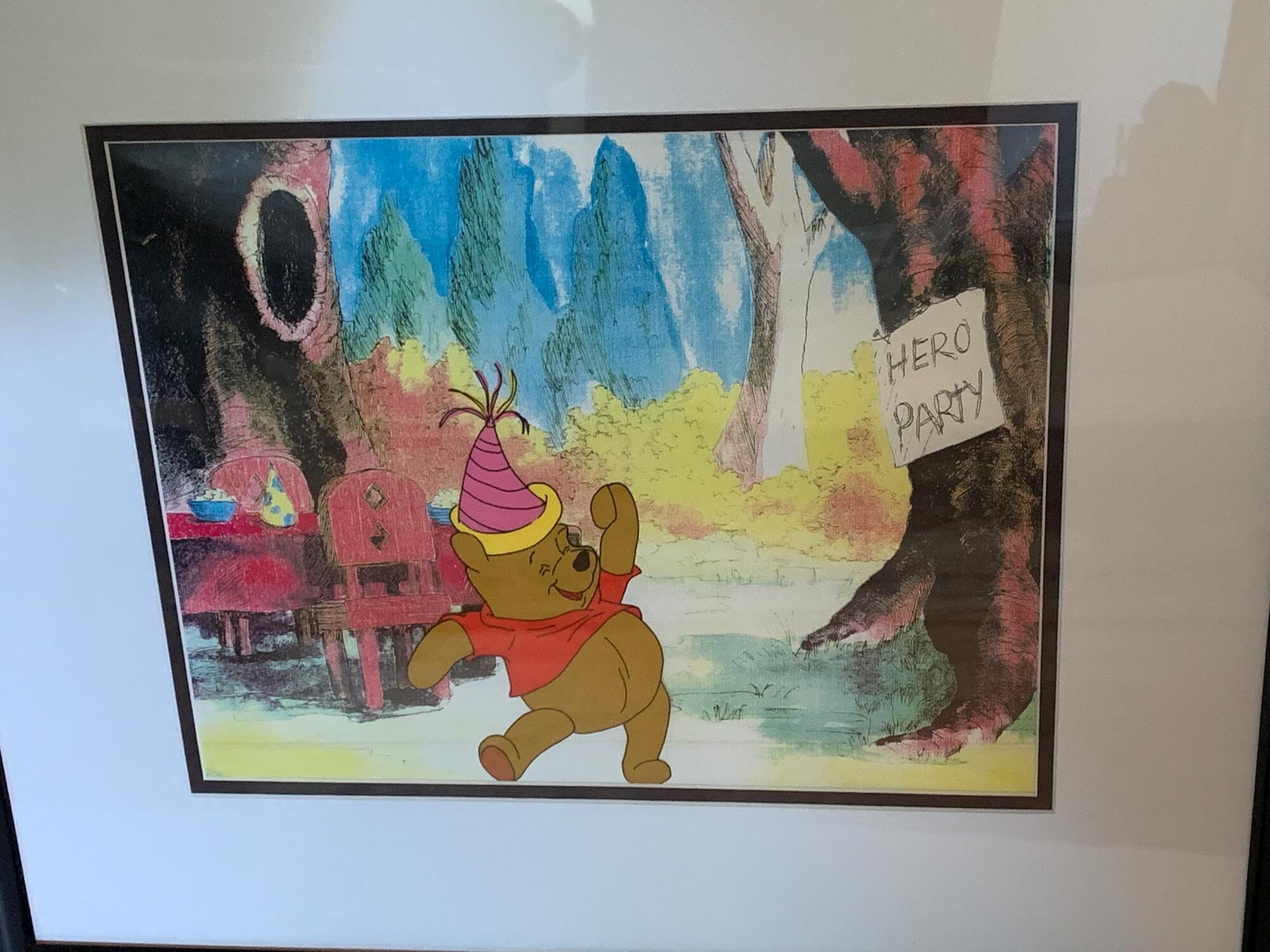 Walt Disney Studios, Winnie the Pooh at a Hero Party, Hand Painted ...