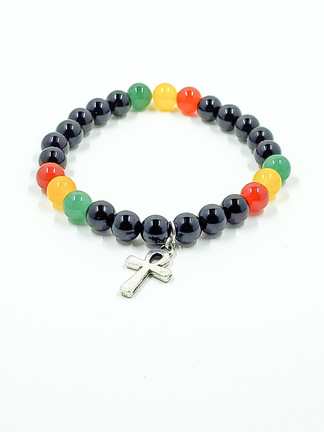 Rasta Bracelet, Reggae Charm Beaded Bracelet, Jamaican Jewelry ...