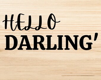 Hello Darling Svg | Etsy