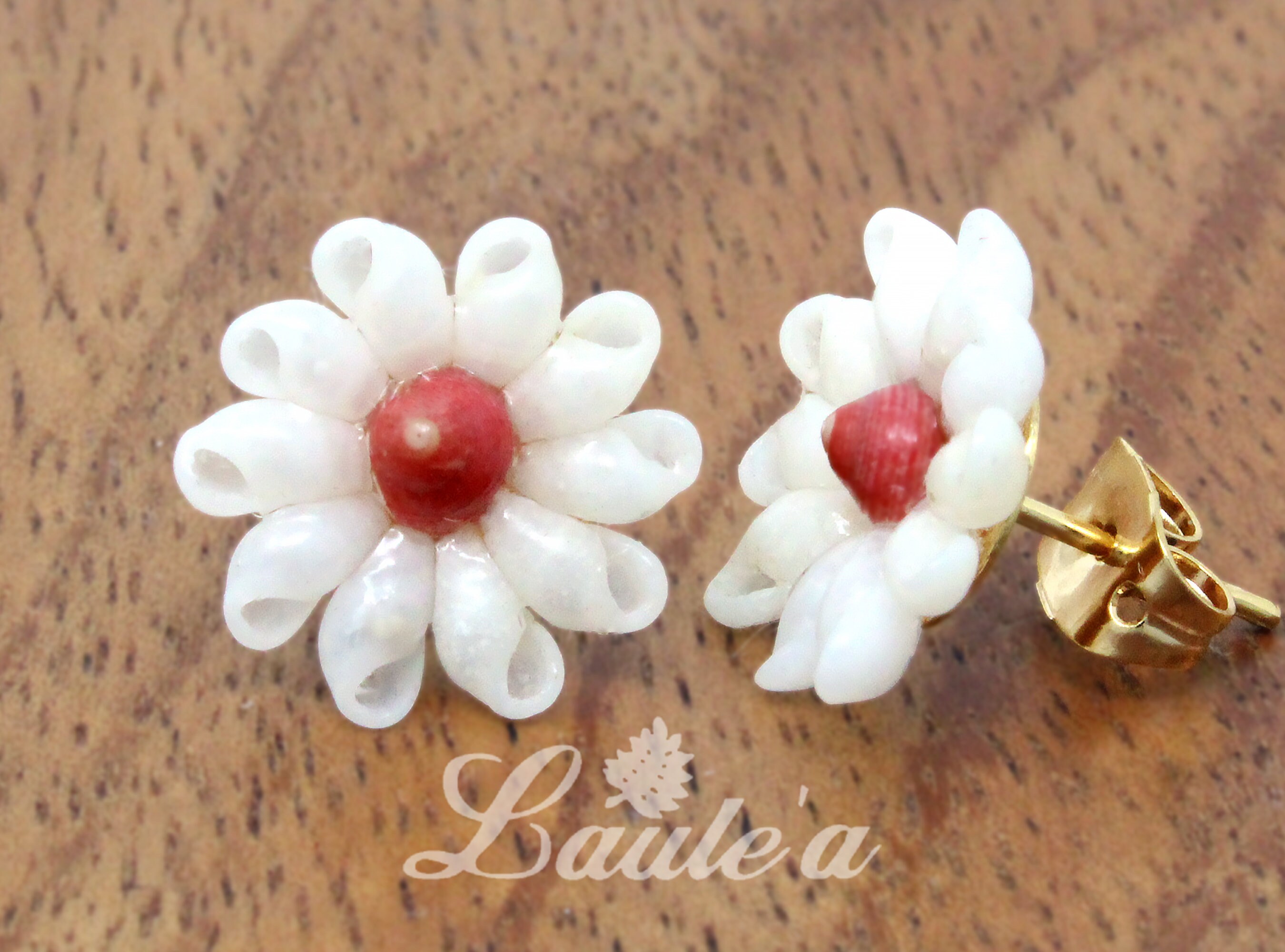 Niihau Shell Earrings pua Style / Stud White One is Laikie - Etsy
