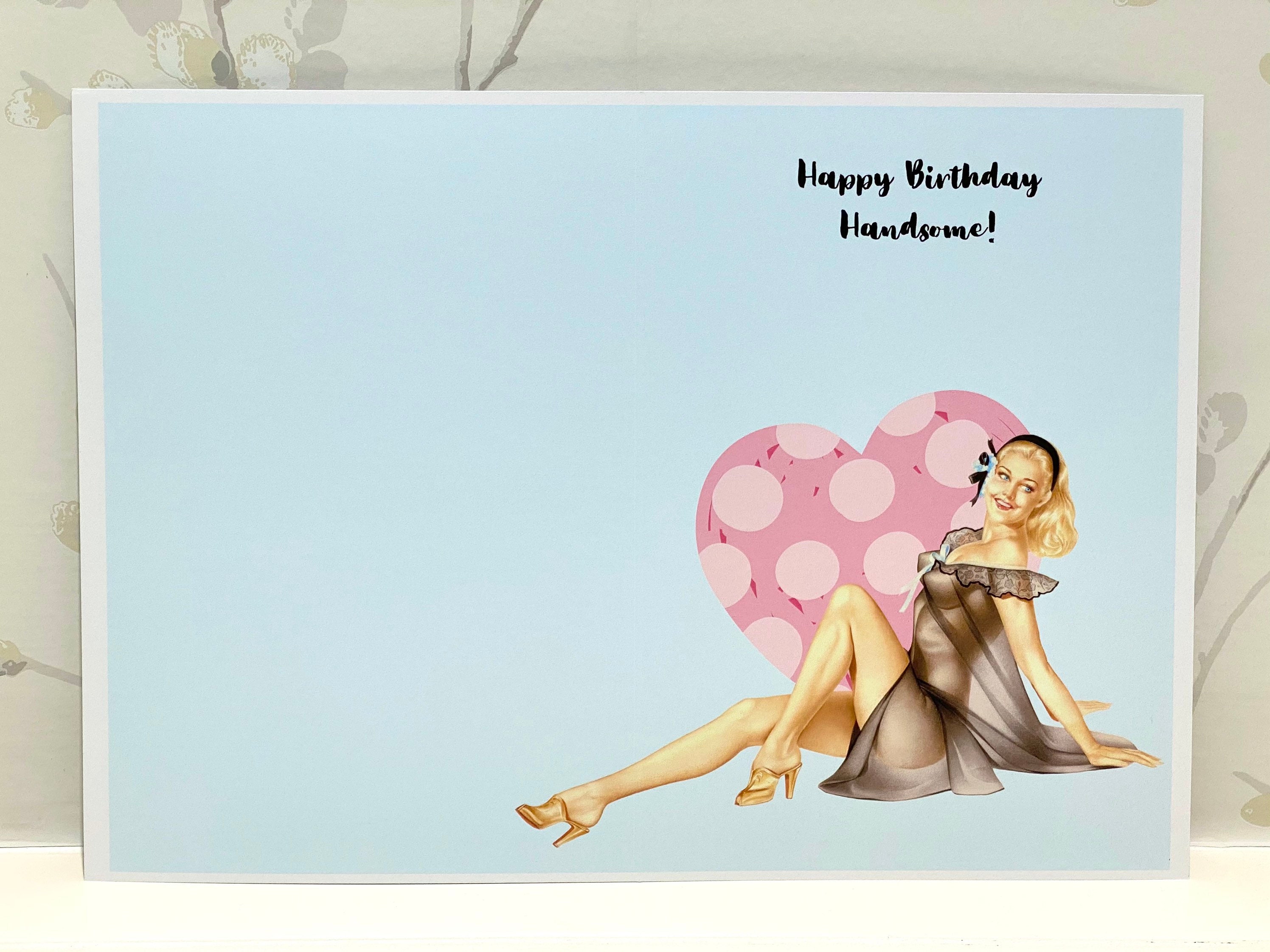Pinup Birthday Card Sexy Birthday Card Cheeky Birthday Card Etsy