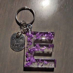 Resin Initial Key Chains With Inspirational Quotes or Crown "e" - Etsy