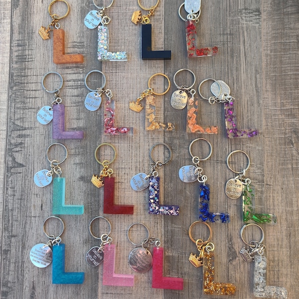 Initial Key Chains - Etsy