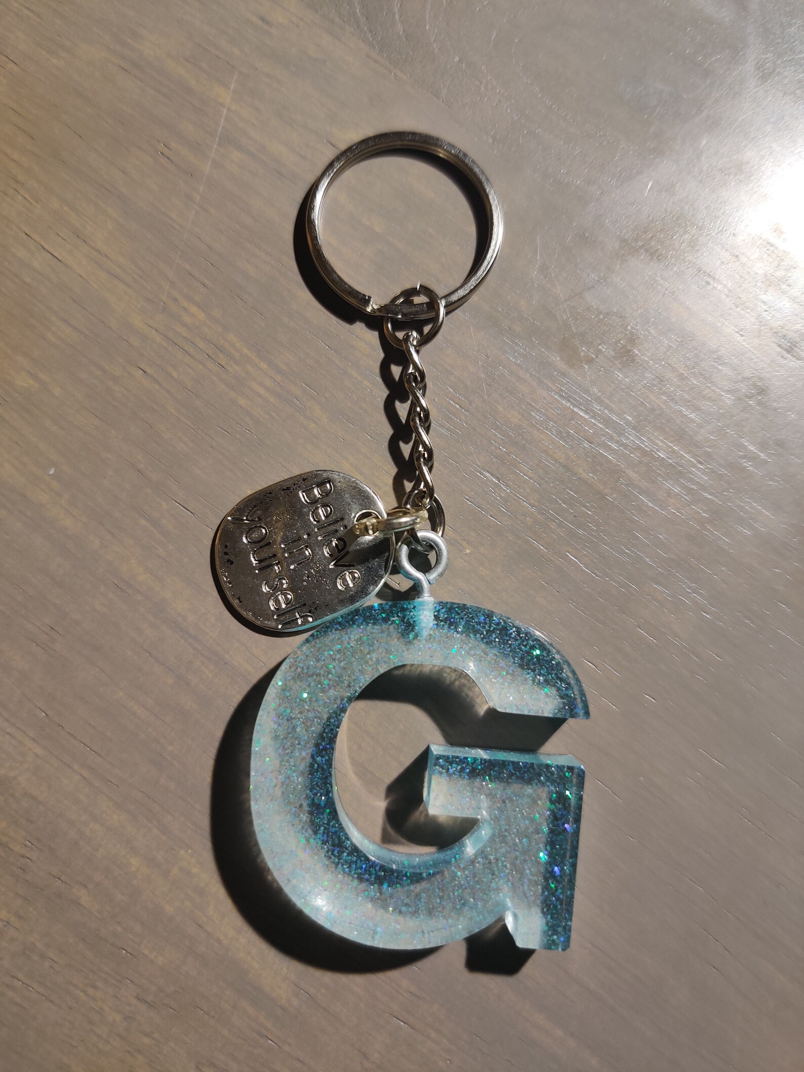 Resin Initial Key Chains With Inspirational Quotes - Etsy