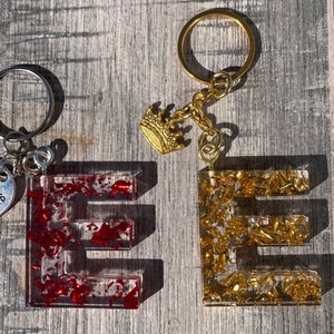 Resin Initial Key Chains With Inspirational Quotes or Crown "e" - Etsy