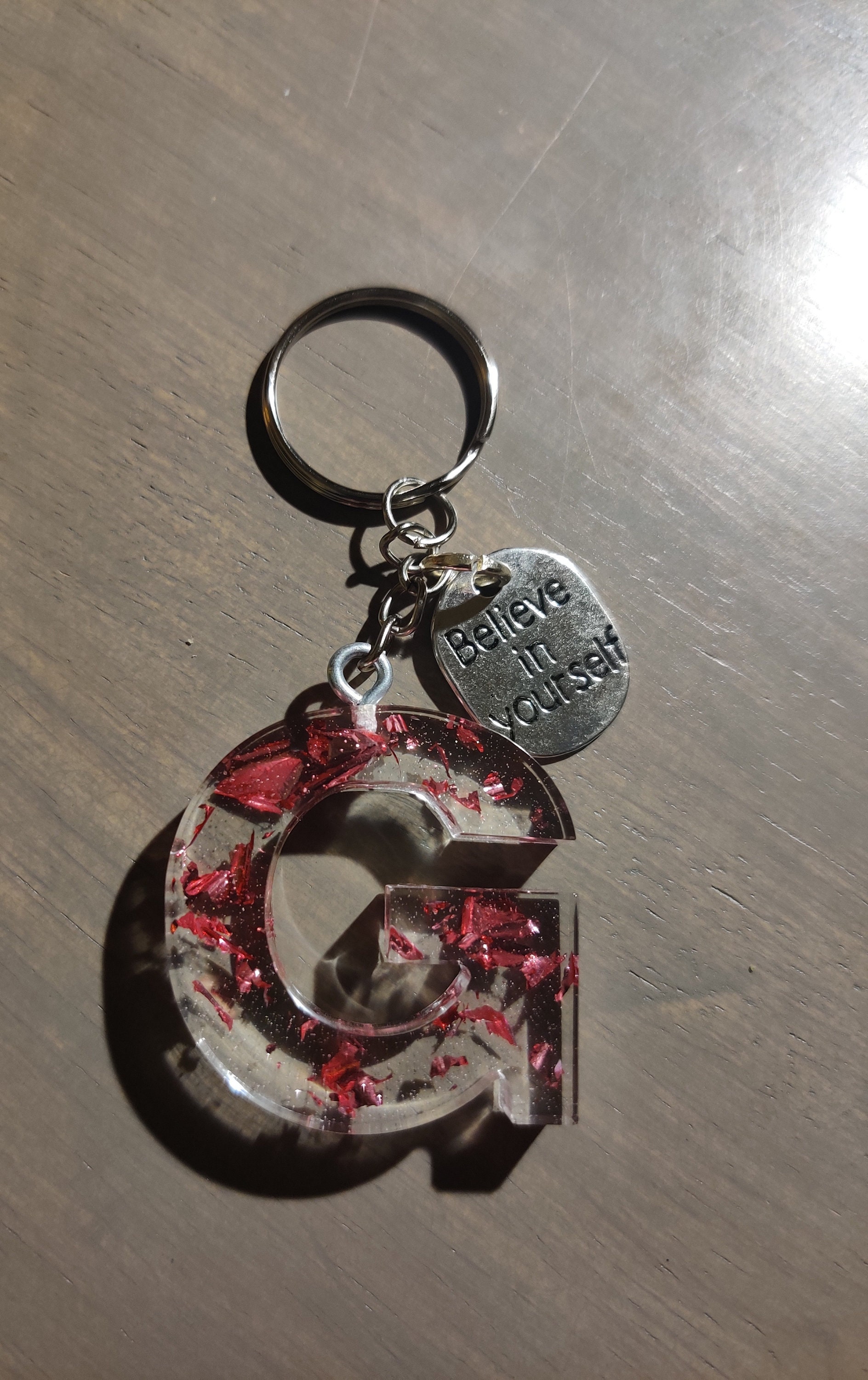 Resin Initial Key Chains With Inspirational Quotes | Etsy