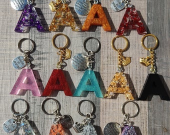 Resin Initial Key Chains With Inspirational Quotes | Etsy