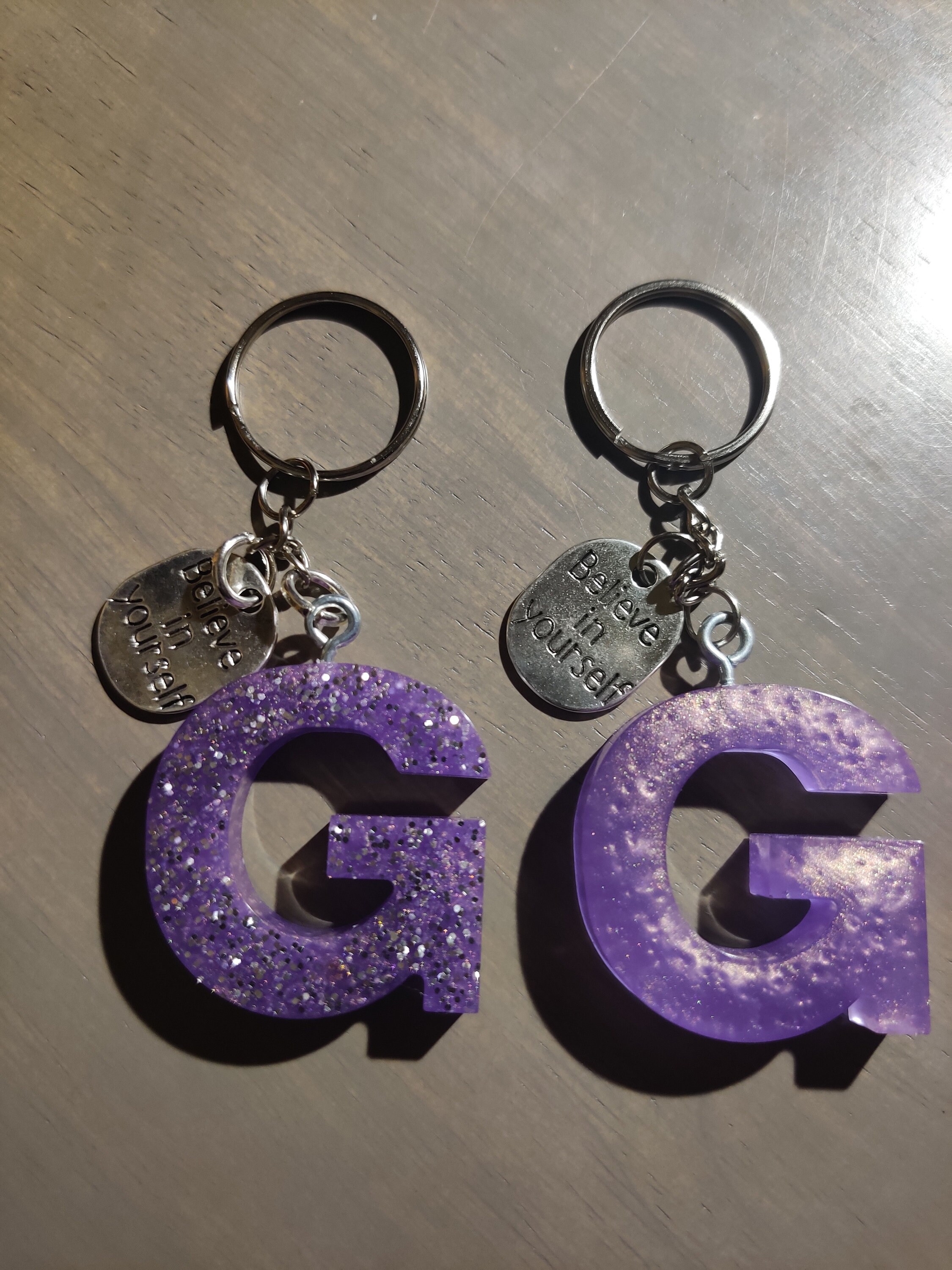 Resin Initial Key Chains With Inspirational Quotes | Etsy