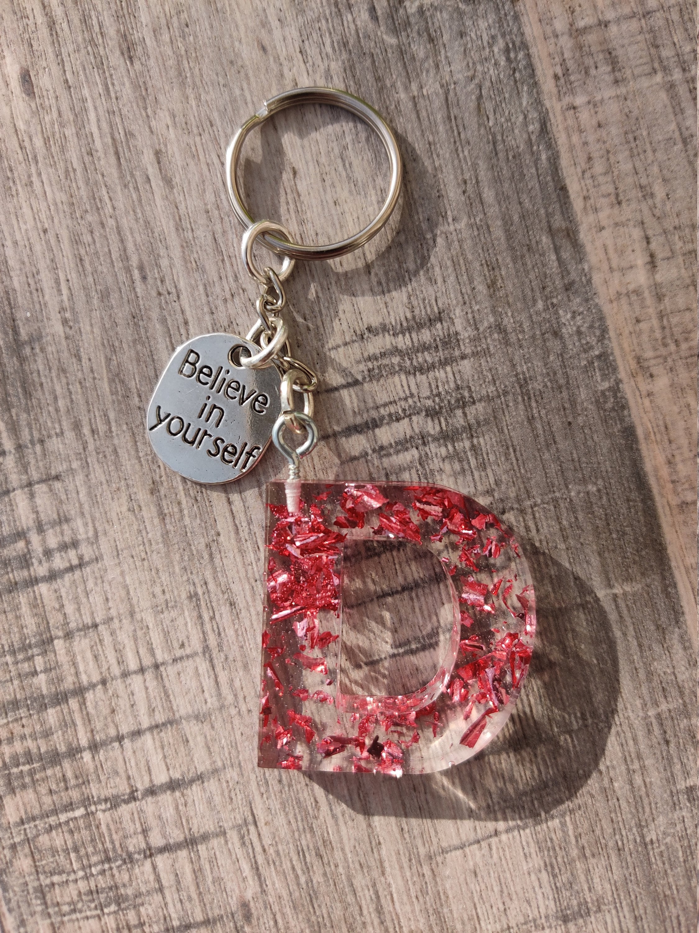 Resin Initial Key Chains with Inspirational Quotes or Crown | Etsy