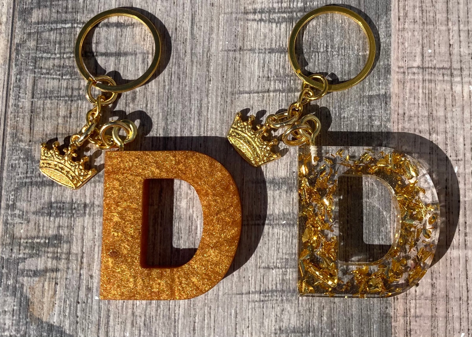 Resin Initial Key Chains with Inspirational Quotes or Crown | Etsy