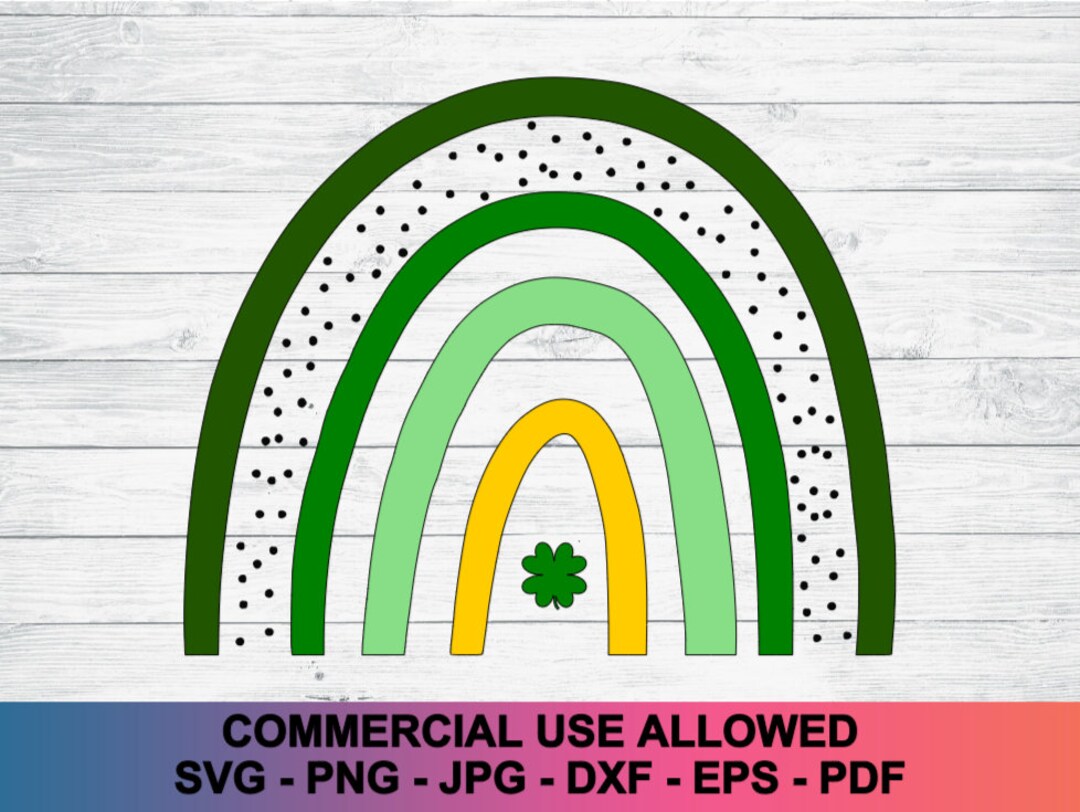 St Patrick's Day Rainbow Svg, Boho Rainbow Svg, Shamrock Svg, Rainbow ...