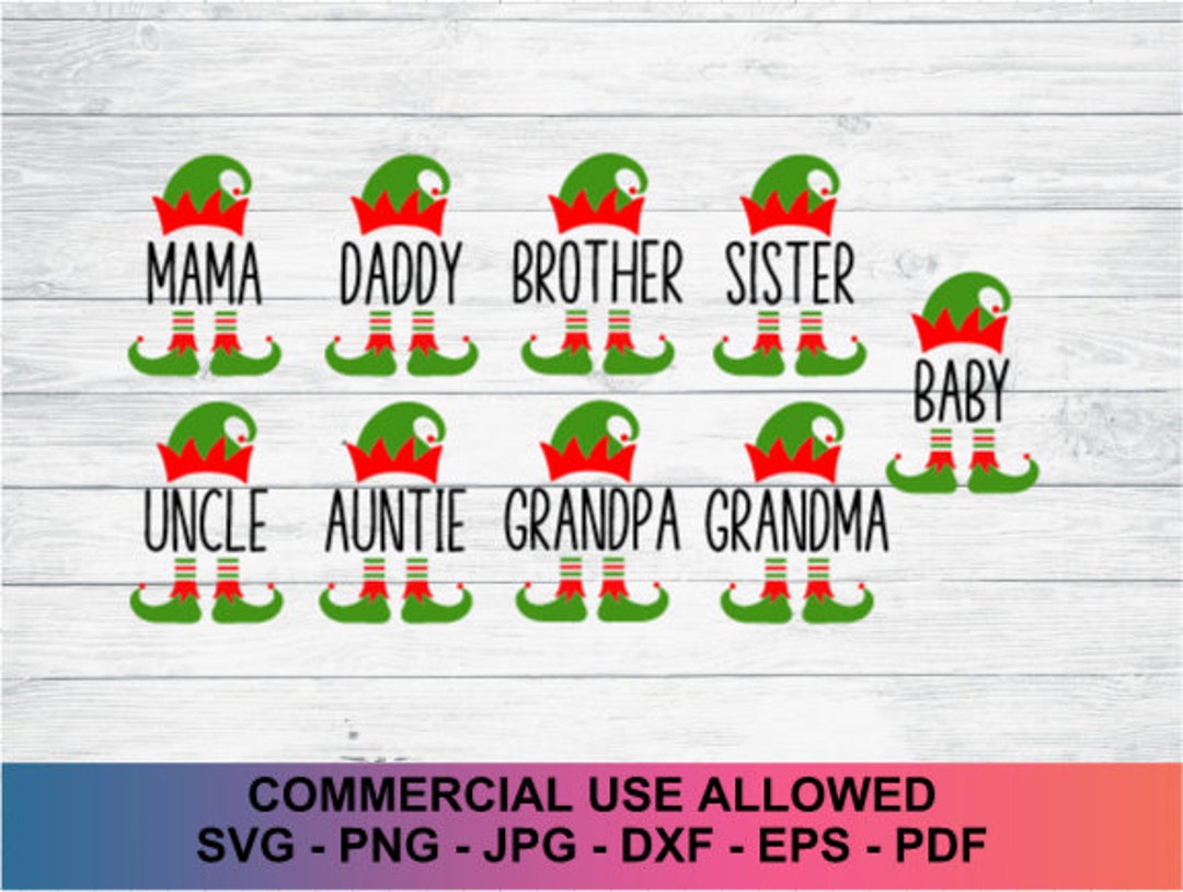 Familia de elfos svg, familia a juego svg, mamá elfo svg, bebé elfo svg ...