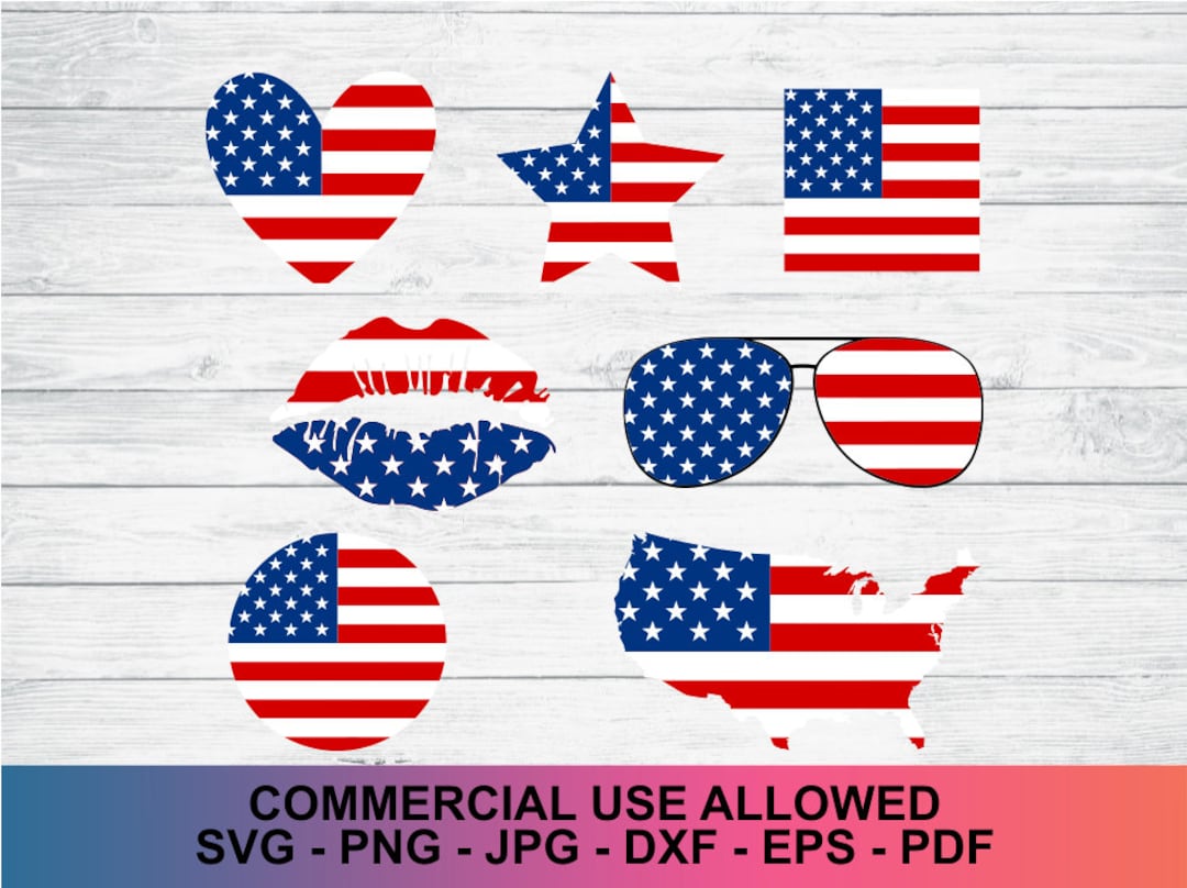 American Flag Svg, American Flag Bundle, 4th of July Svg Bundle, Red ...