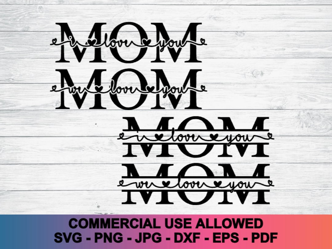 MOM Monogram Svg, Mother's Day Svg, Mom Split Svg, Mom Sliced Svg, Svg ...