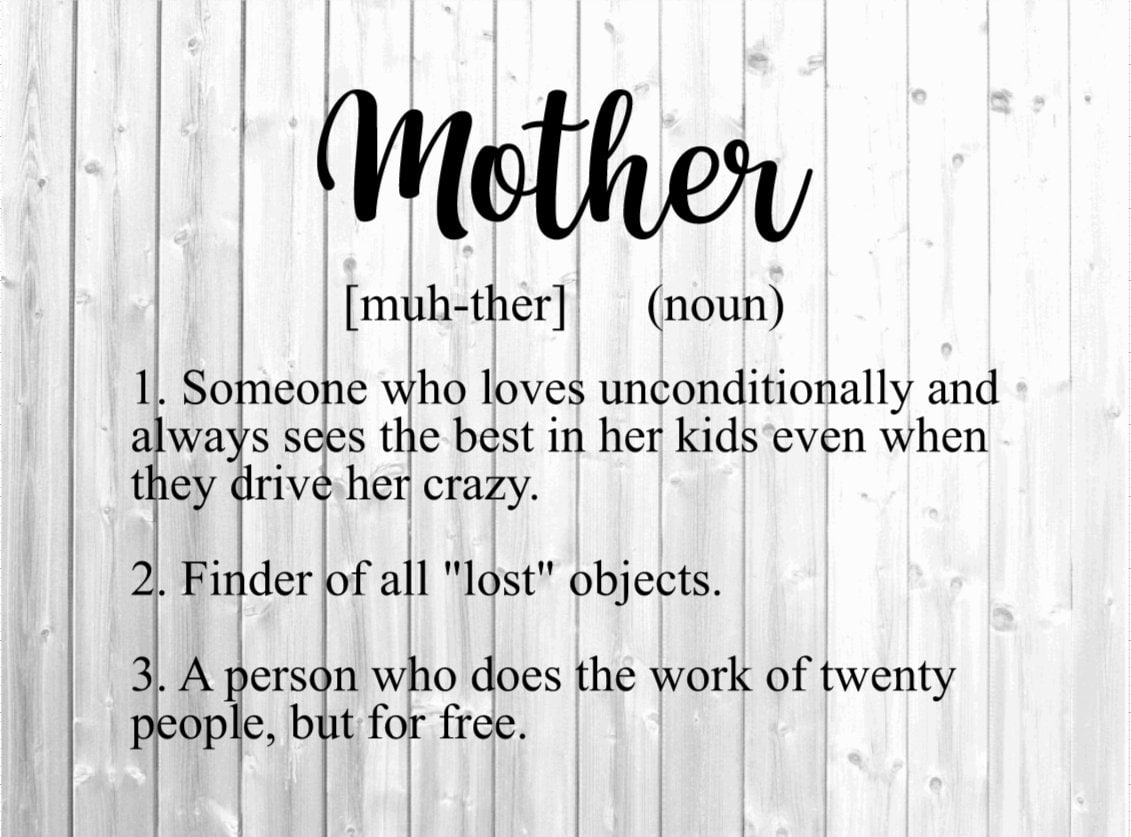 Mother Definition Svg Mother's Day Svg Mom Definition | Etsy