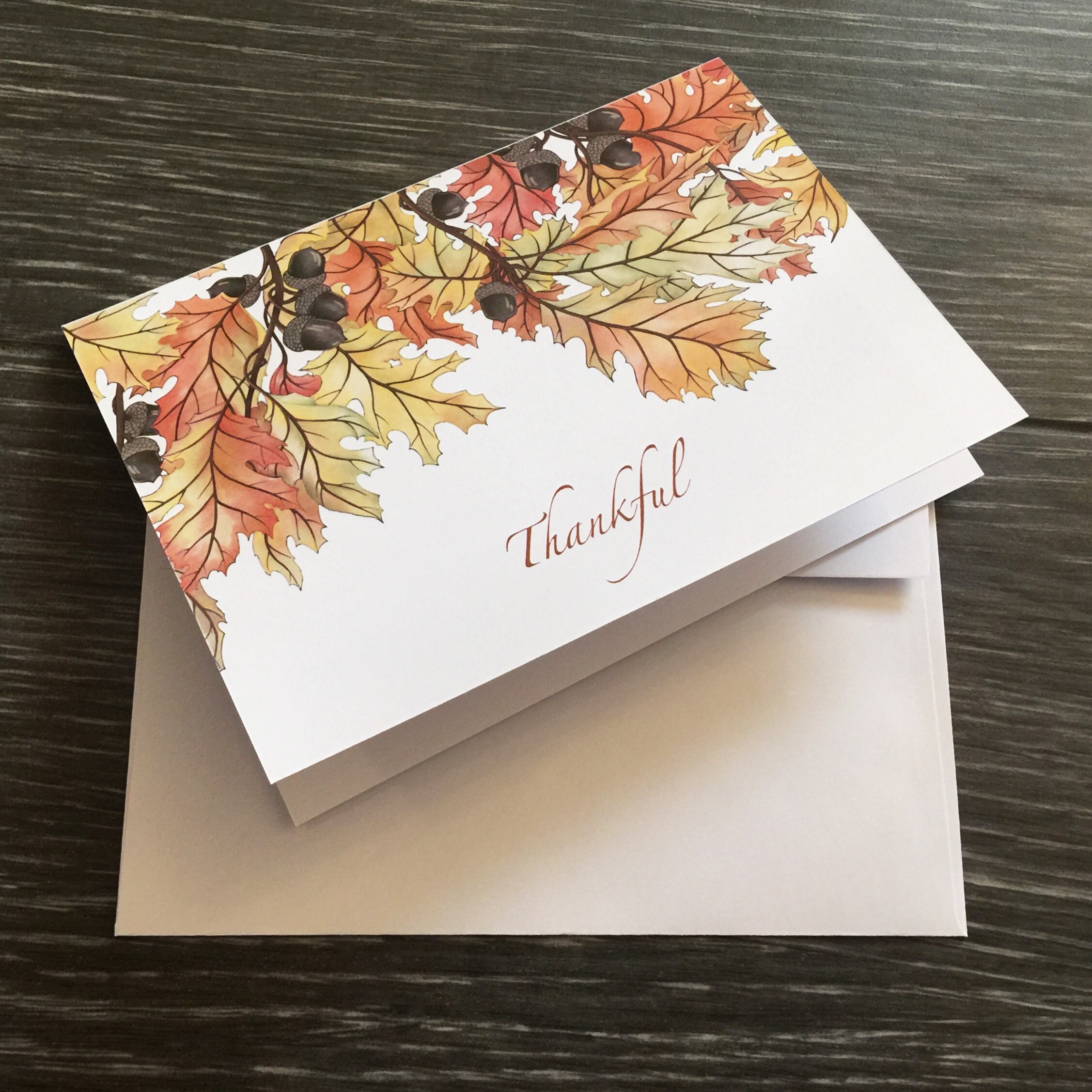 Watercolor Fall Leaf Thanksgiving Card: Handmade Blank Note Card - Etsy