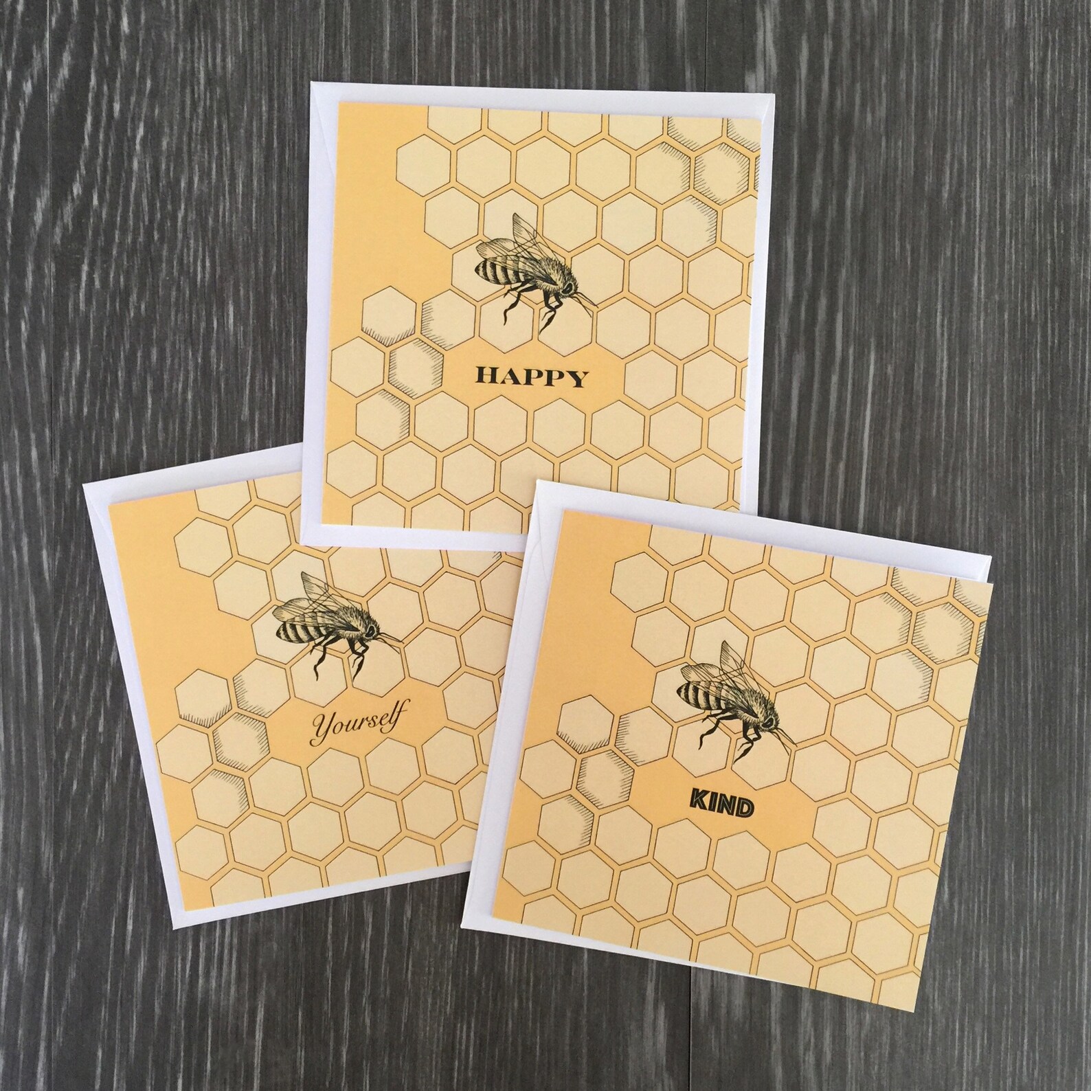 Honey Bee Honeycomb Greeting Cards Original Artwork Bee Design Handmade ...