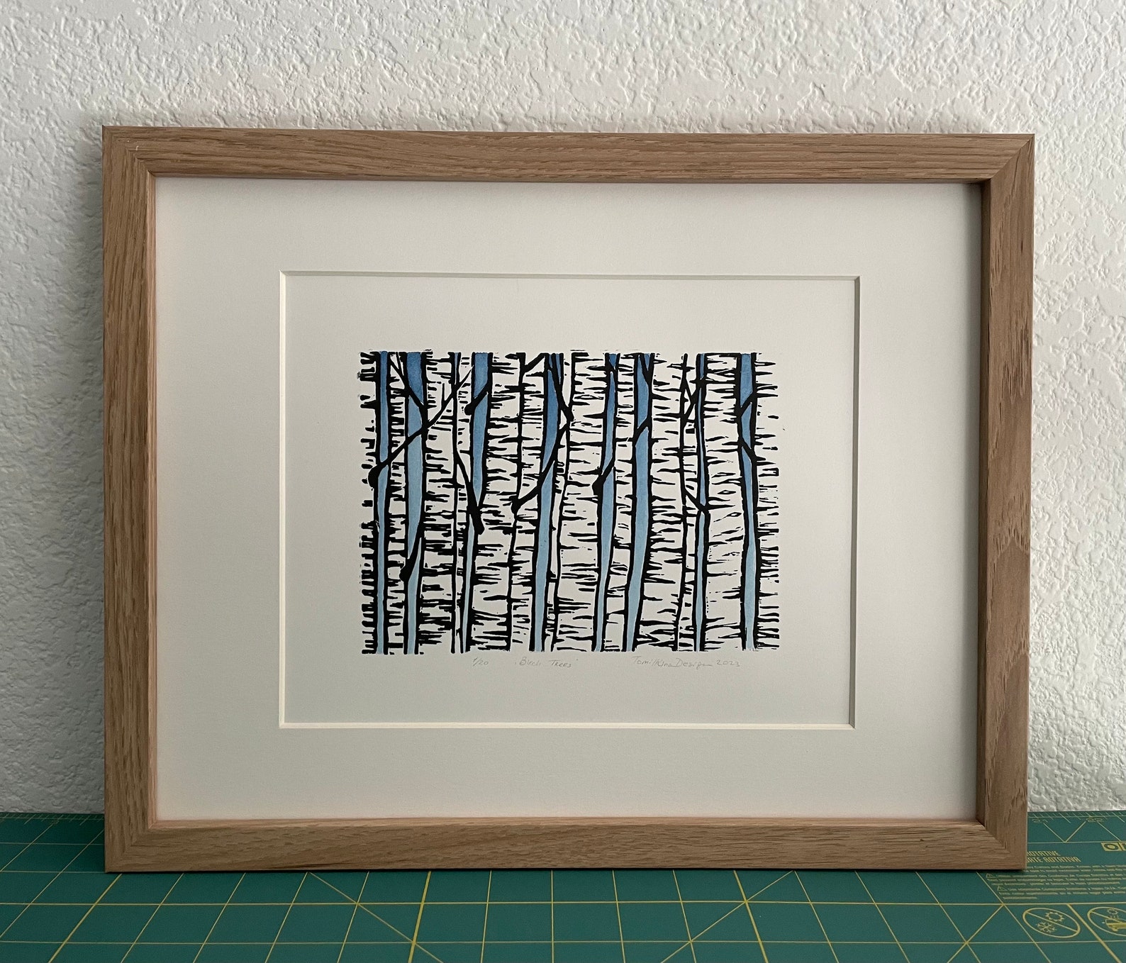 Birch Trees Original Linocut Print - Birch Trees Limited Edition ...