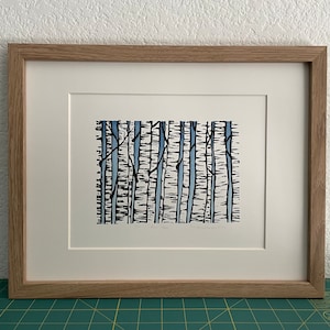 Birch Trees Original Linocut Print - Birch Trees Limited Edition ...