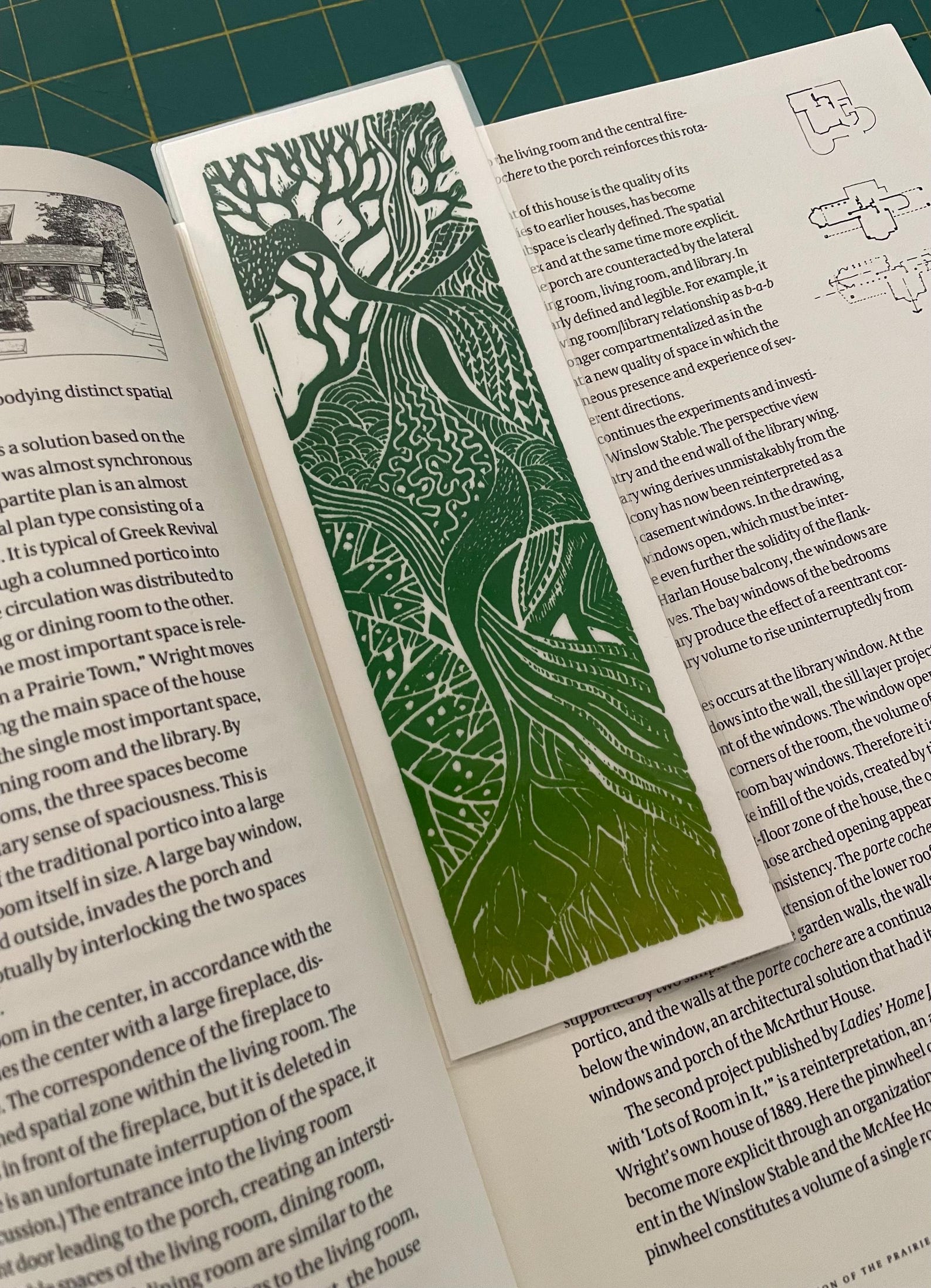 Handmade Linocut Bookmark: "trees and Roots" Original Design - Etsy