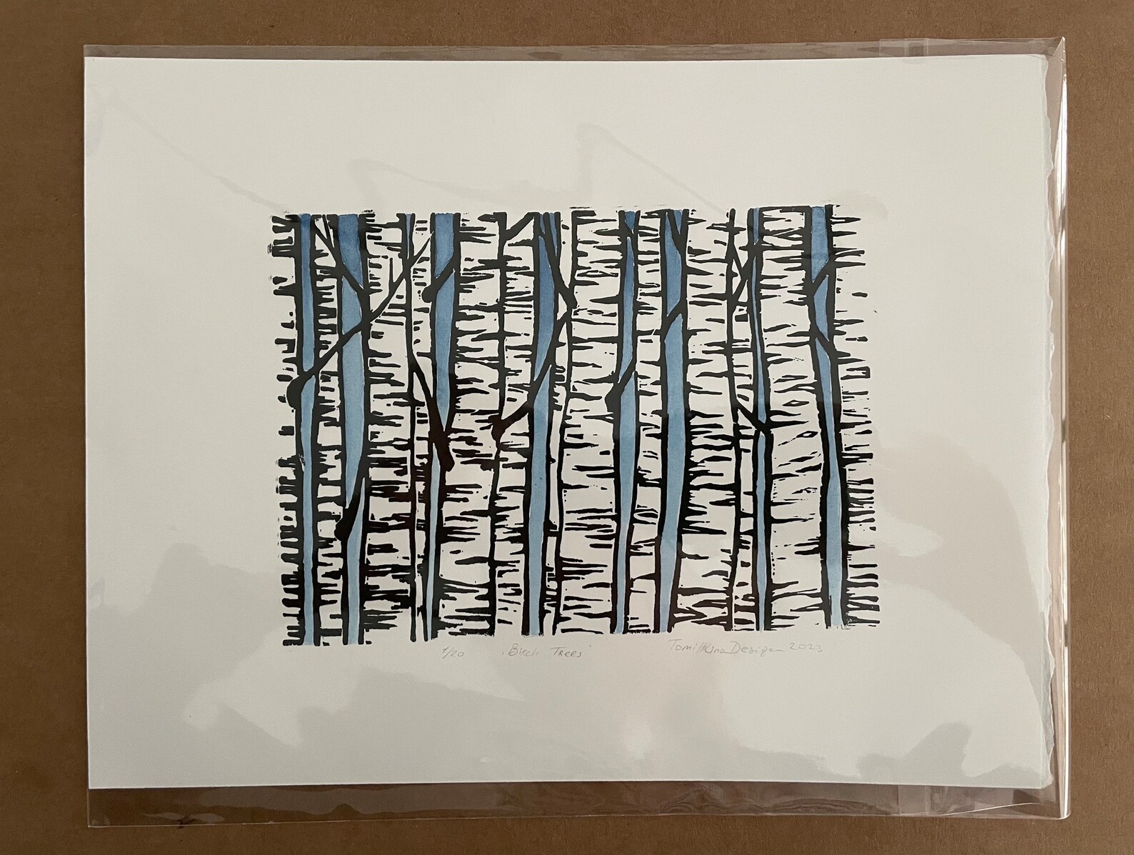 Birch Trees Original Linocut Print - Birch Trees Limited Edition ...