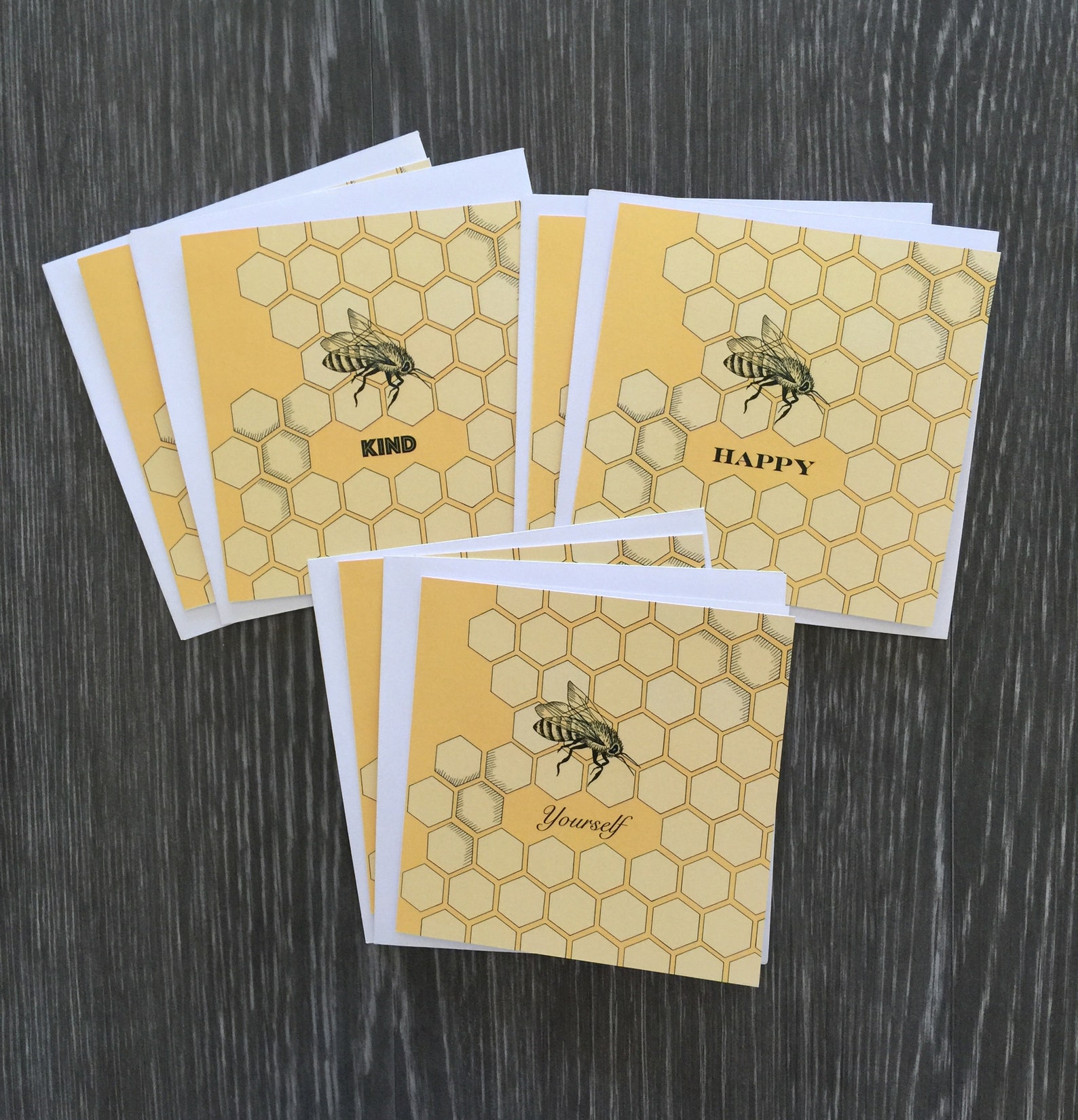Honey Bee Honeycomb Greeting Cards Original Artwork Bee Design Handmade ...