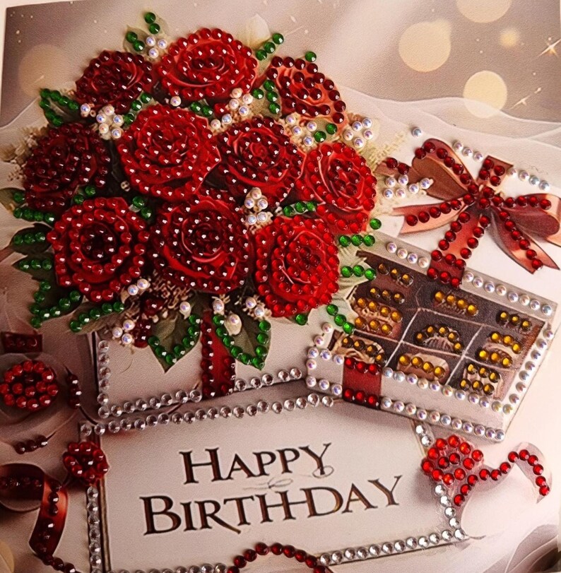 Handmade Birthday Cards With Envelopes Various Designs Diamond Art - Etsy