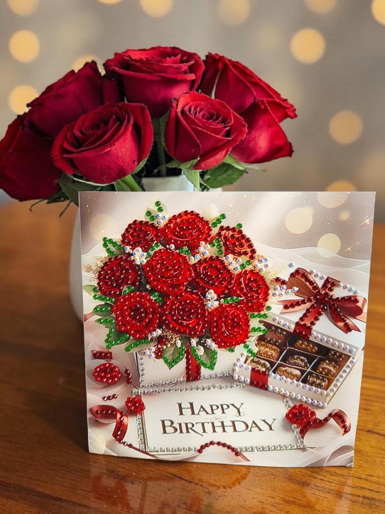 Handmade Birthday Cards With Envelopes Various Designs Diamond Art - Etsy