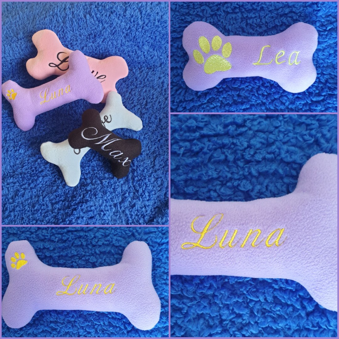 Personalised Handmade Squeaky Dog Toy Bone Puppy Toy Squeaky - Etsy