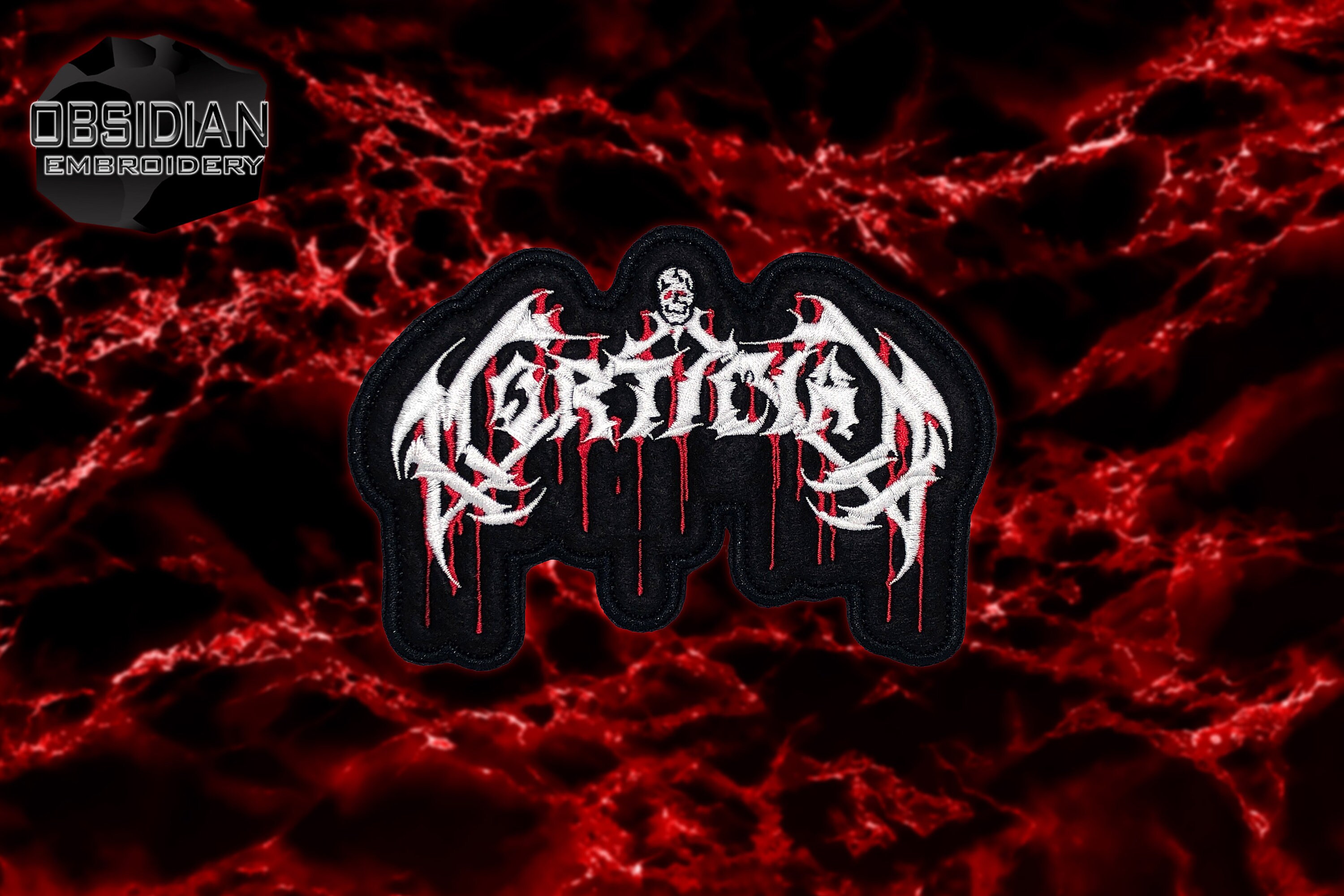 Mortician band embroidered small patch 13 x 9 cm | Etsy