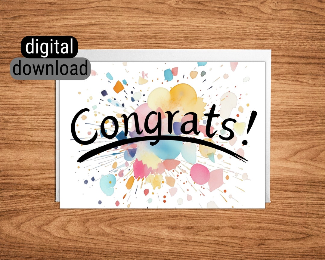 Downloadable Greeting Card Instant Digital Download Printable Blank ...