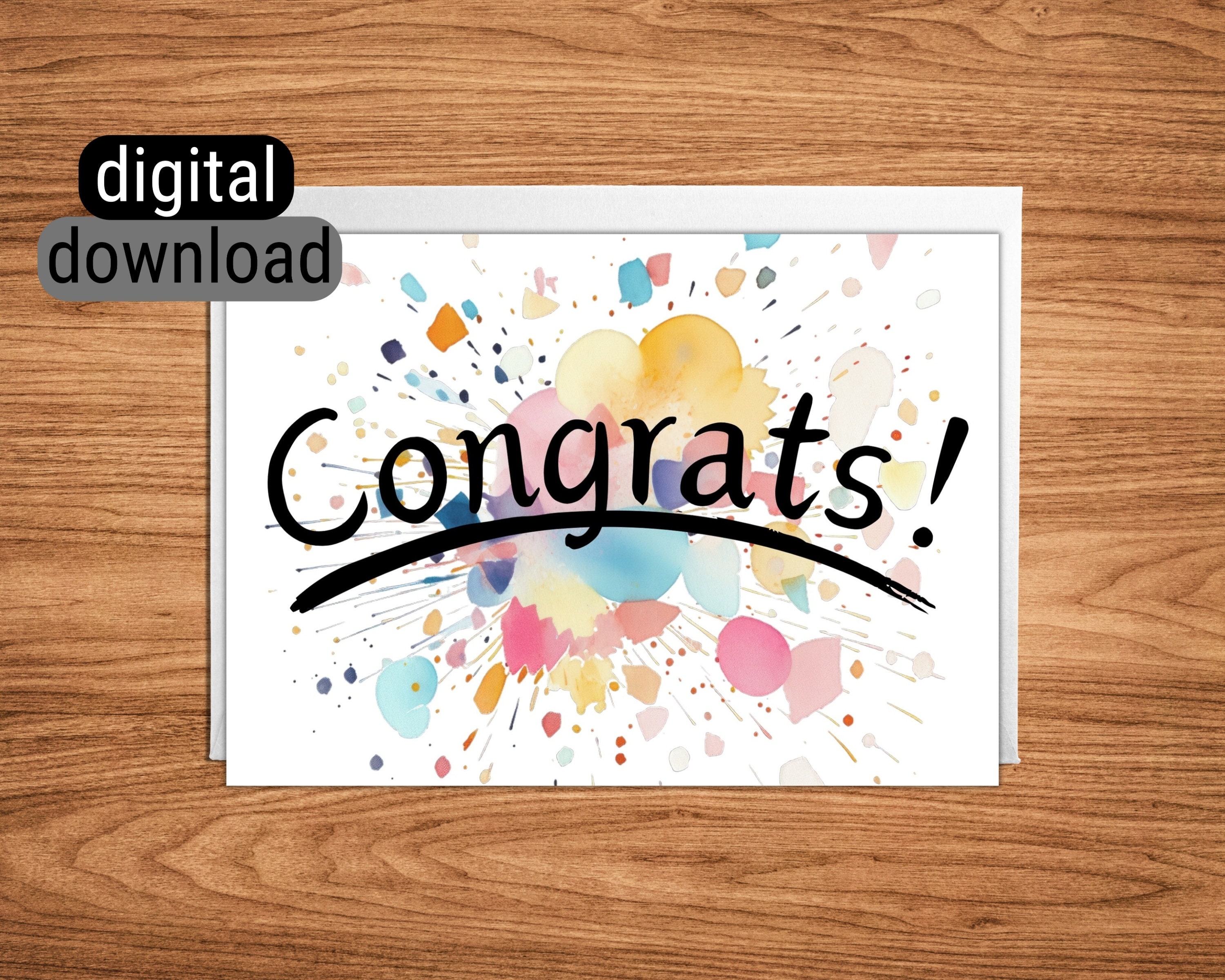 Downloadable Greeting Card Instant Digital Download Printable Blank ...