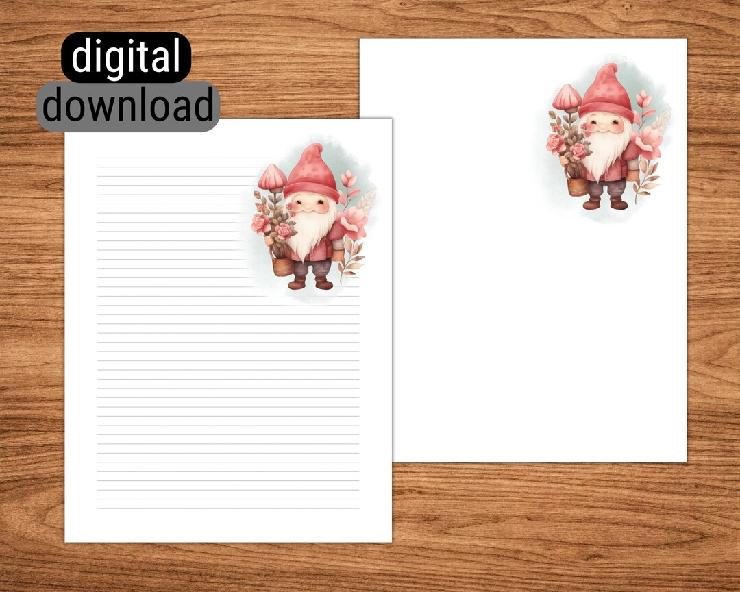 Printable Lined Unlined Stationery Instant Download Notepaper 8.5x 11 ...