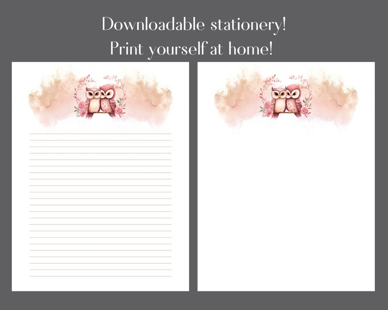 Printable Lined Unlined Stationery Instant Download Notepaper 8.5"x 11 ...