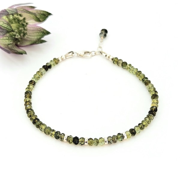 Green Tourmaline Bracelet 14k - Etsy UK