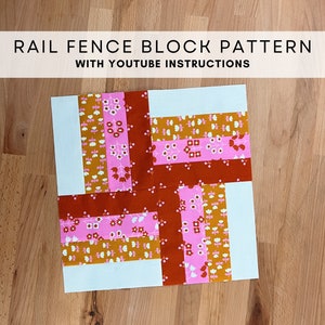 Rail Fence Quilt Block Pattern With Video Tutorial Learn - Etsy