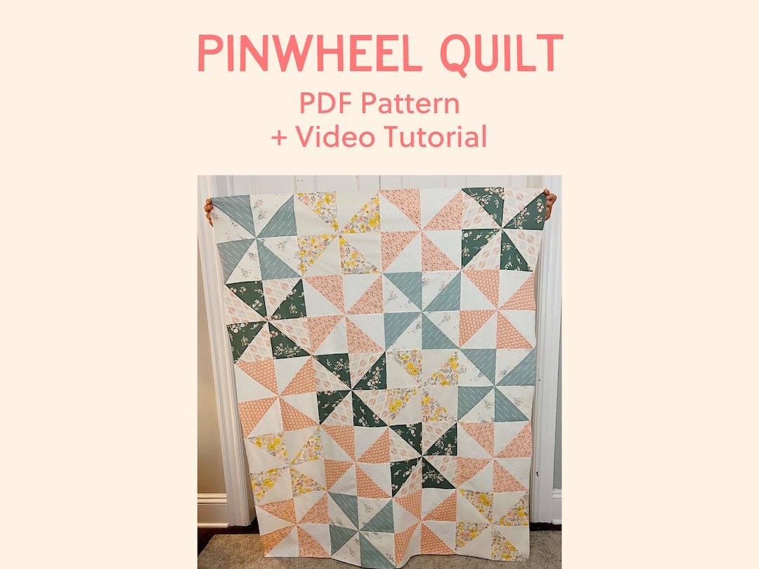 Pinwheel Quilt Pattern - Beginner Friendly - With Video Tutorial - Etsy