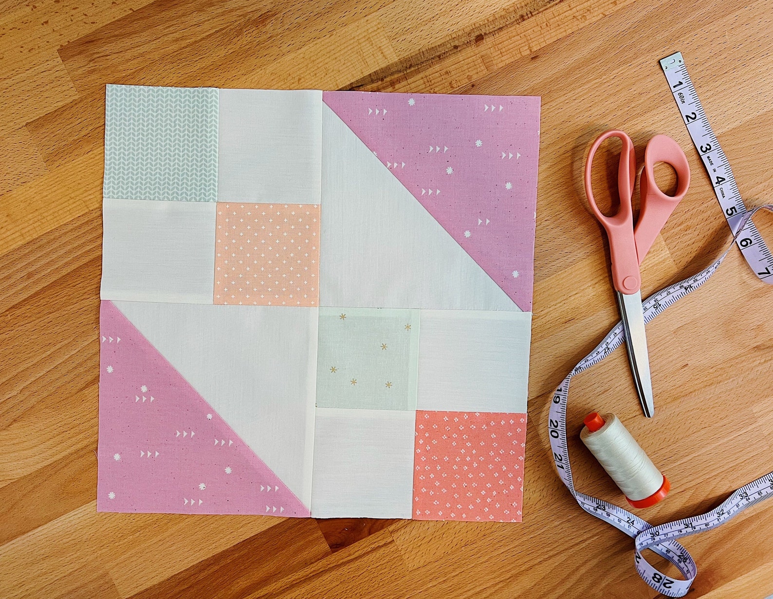 New Four Patch Quilt Block Pattern // Learn to Quilt // - Etsy