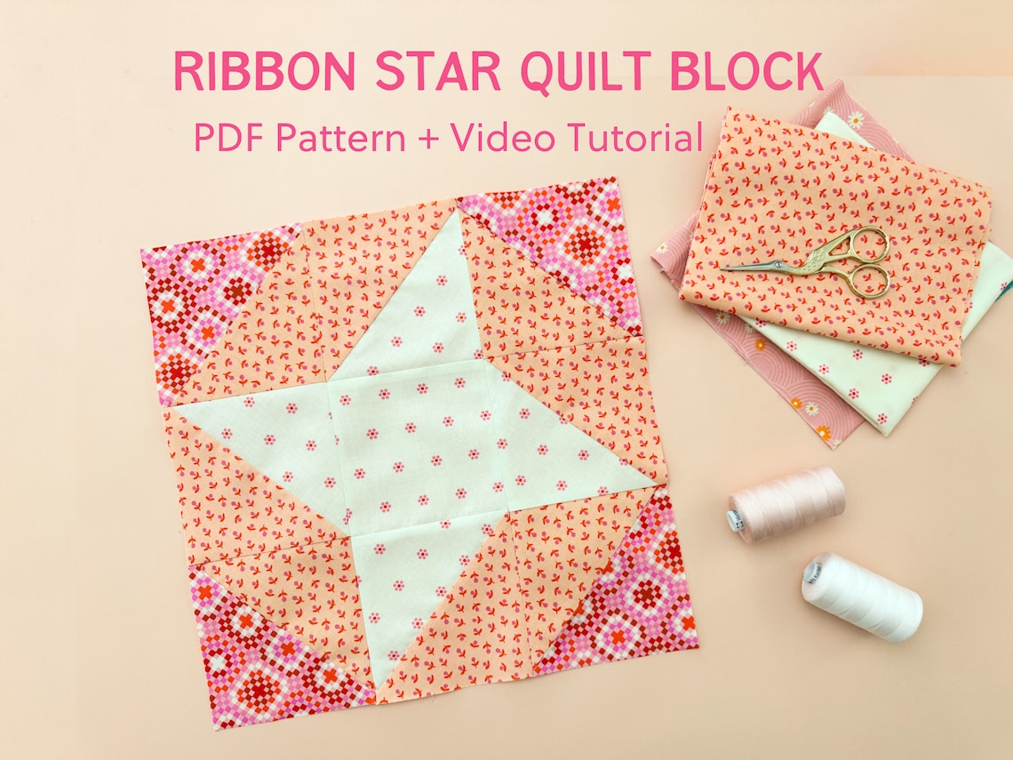 Variable Star Quilt Block PDF Pattern With Youtube Video // Learn to ...