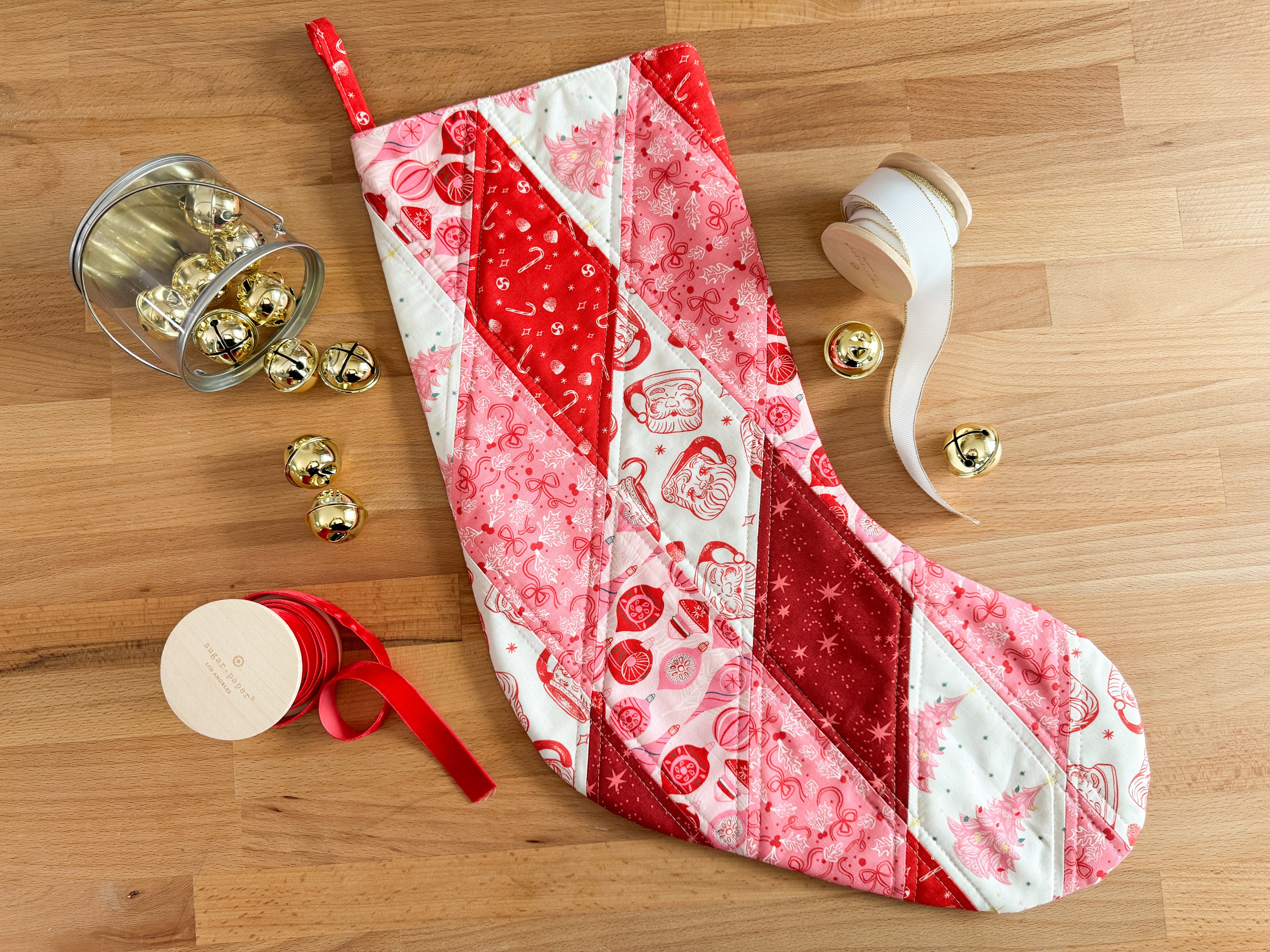 Diamond Quilted Christmas Stocking Pattern - Quilting Pattern - With ...