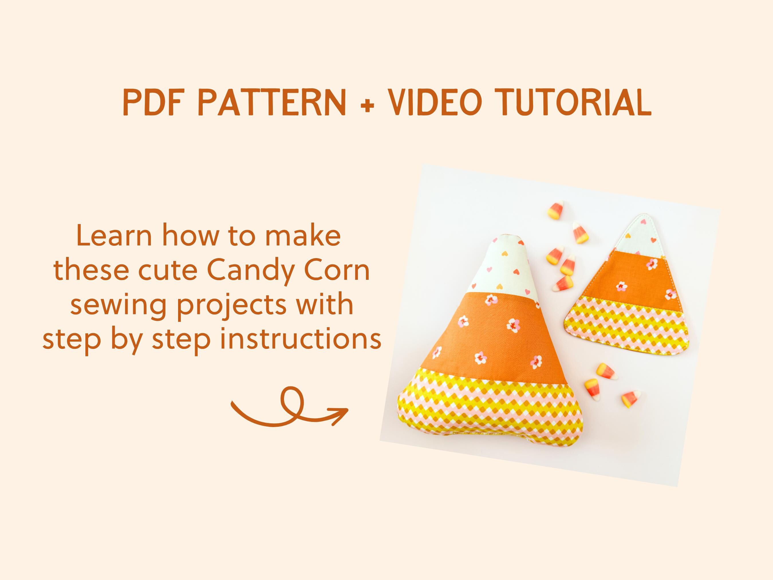 Candy Corn Coasters & Softies – Fall Sewing Pattern + Gift Tags (PDF ...