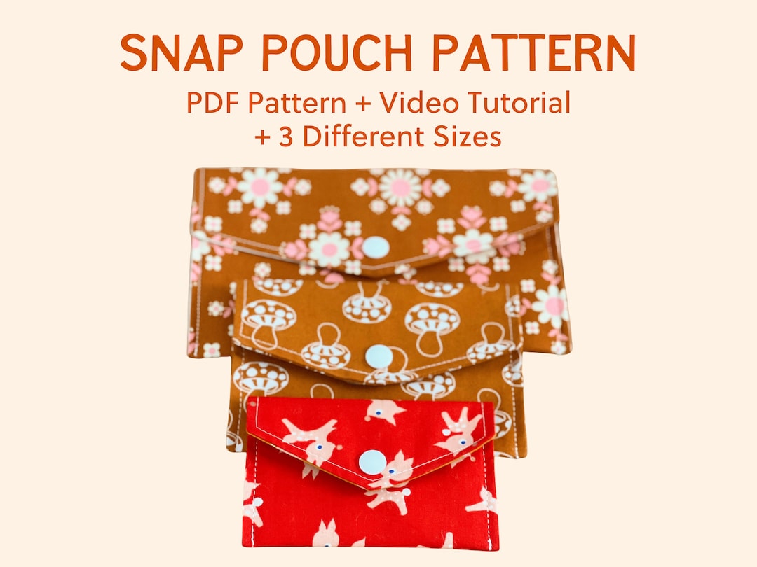 Snap Pouch Sewing Pattern With 3 Sizes - Great Gift Idea! // Learn to ...
