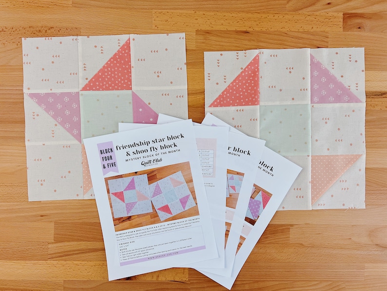 Friendship Star & Shoo Fly Quilt Block Pattern, Beginner Friendly (PDF ...
