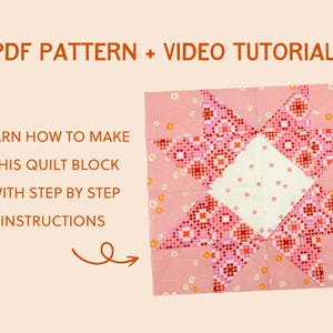 Diamond Star Quilt Block PDF Pattern With Youtube Video // Learn to ...