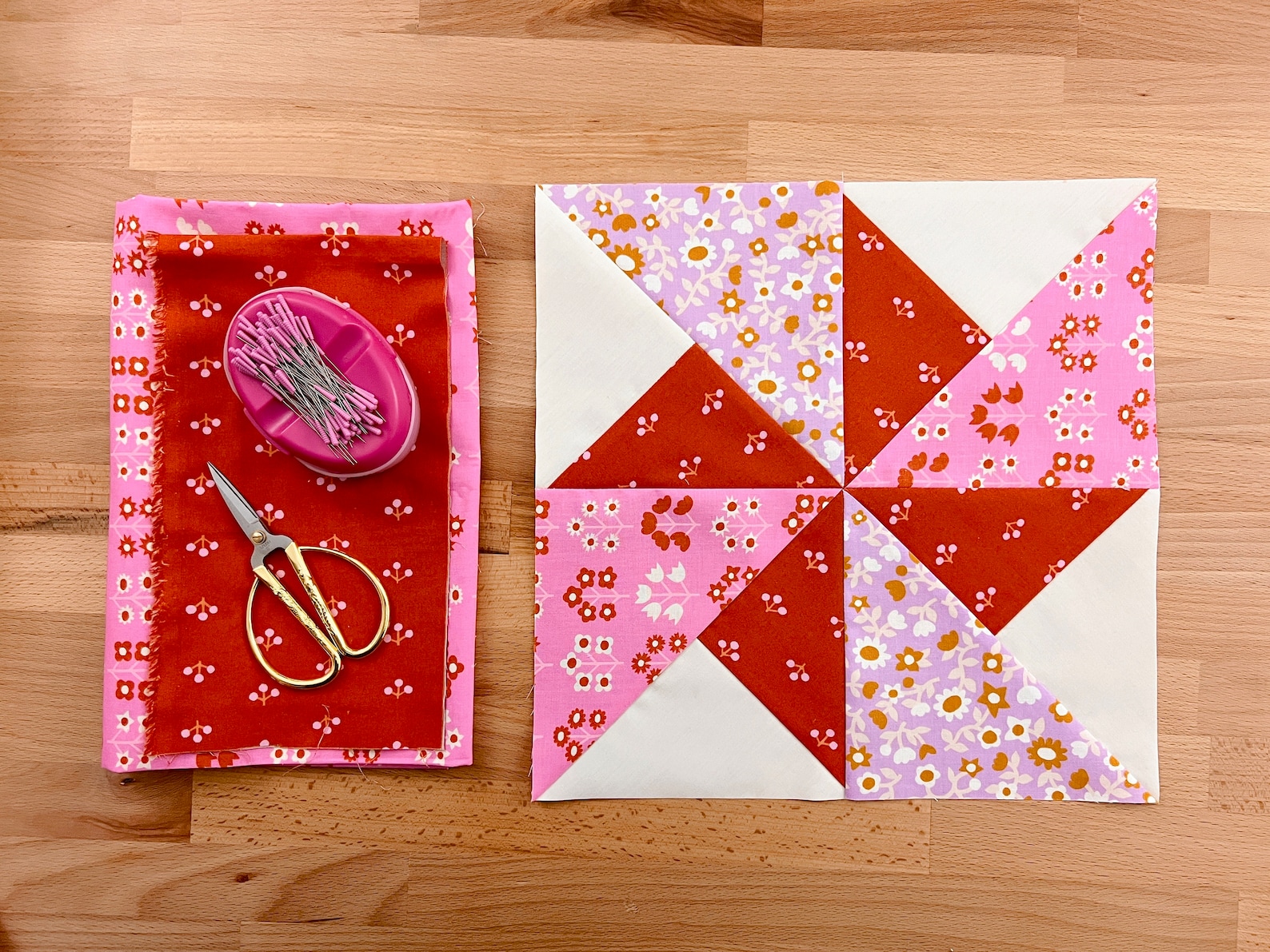 Double Pinwheel Quilt Block Pattern With Video Tutorial Learn to Quilt ...