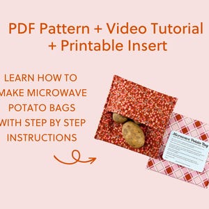 Microwave Potato Bag Sewing Pattern PDF // Beginner Friendly DIY With ...