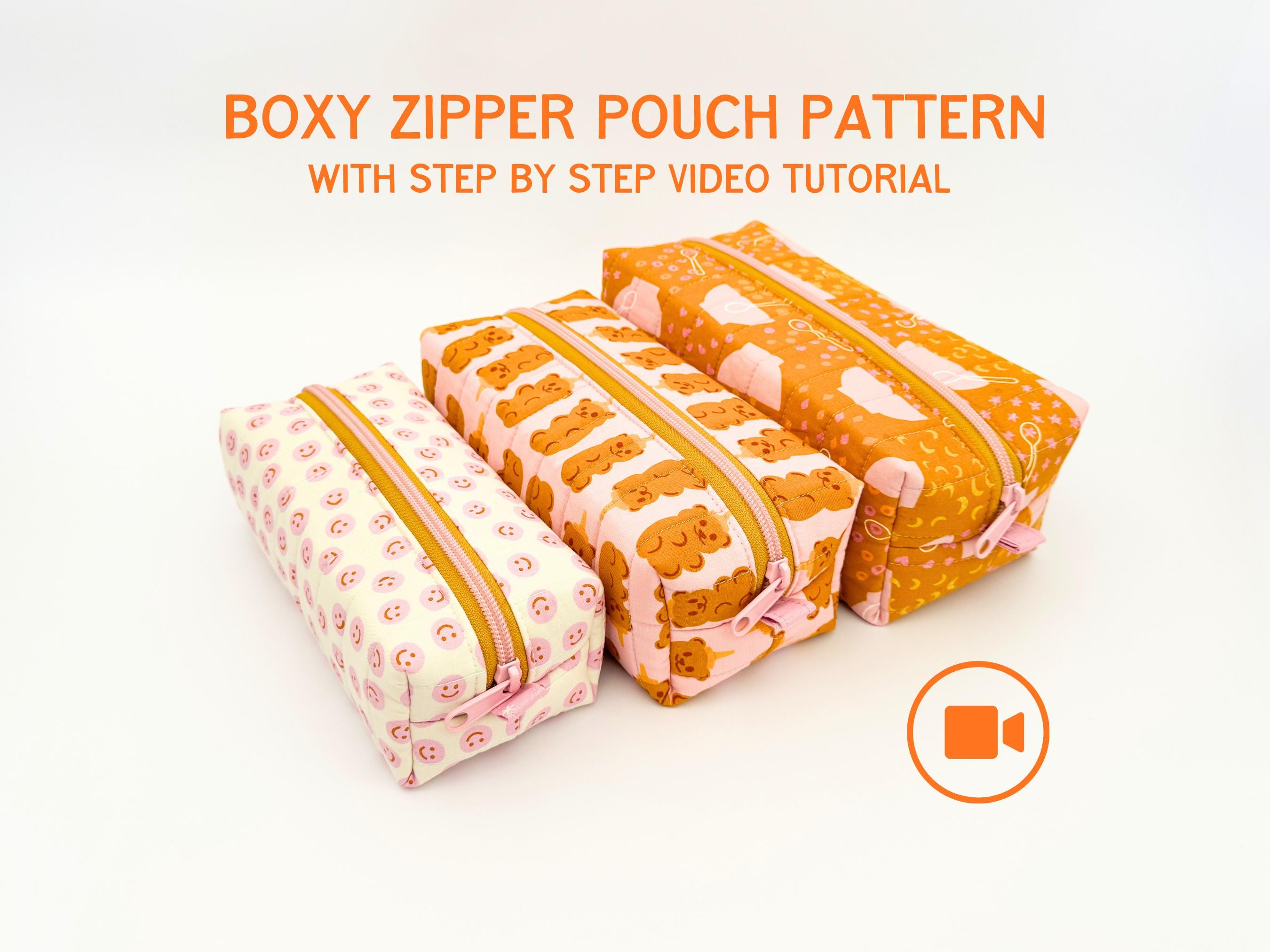 Boxy Zipper Pouch PDF Sewing Pattern – 3 Sizes With Step-by-step Video ...