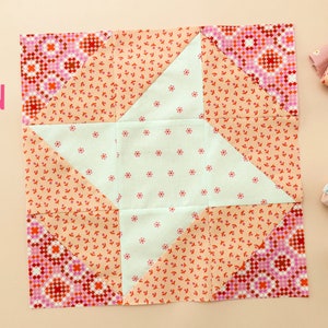 Variable Star Quilt Block PDF Pattern With Youtube Video // Learn to ...