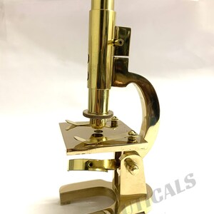 Brass Microscope Student Microscope 7 Inch Vintage Type With Leather ...