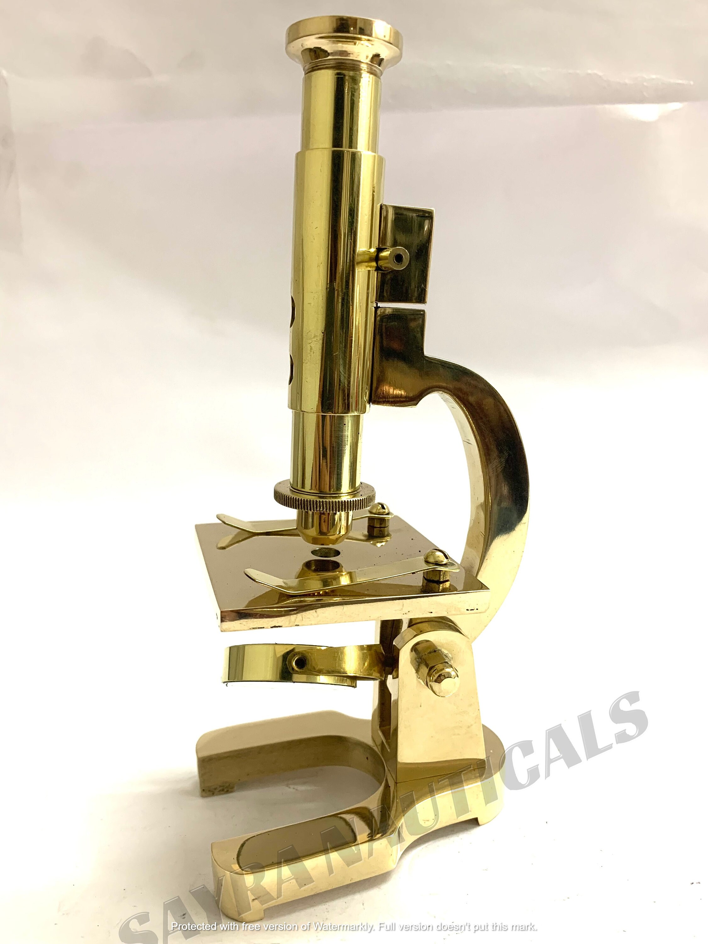 Brass Microscope Student Microscope 7 Inch Vintage Type With Leather ...